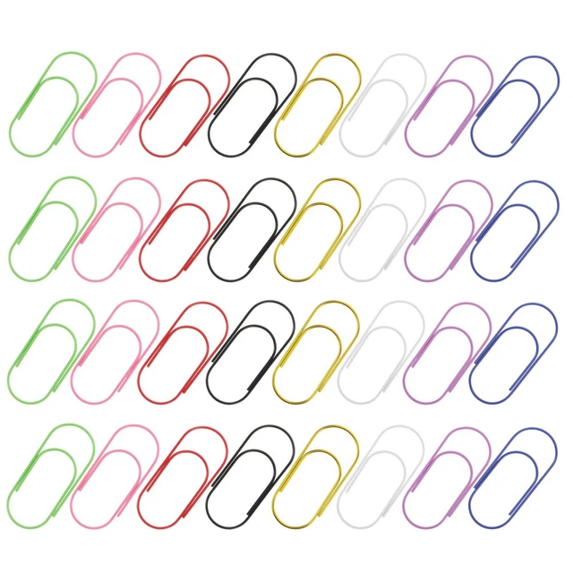 80 PCS COLOR Plastic Coated Paper Clips Document Blue File Clamps $20. ...
