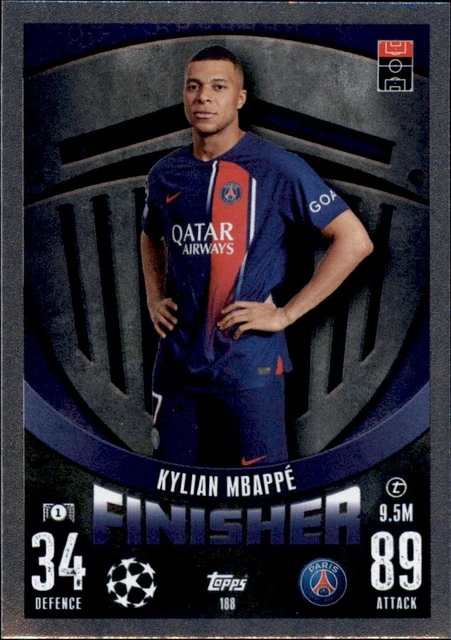CHAMPIONS LEAGUE 2023/24 Trading Card 188 - Kylian Mbappe - Finisher £9 ...