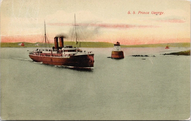 SS 'PRINCE GEORGE' Steamer Ship Boat Yarmouth Portrait Co. Postcard E69 ...
