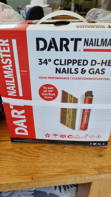 DART NAILMASTER 2.8 x 64 - Collated Clipped Head Nails & 3 x Fuel Cells ...