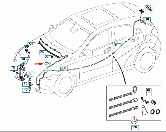 MERCEDES-BENZ A-CLASS W176 Window Washer Hose A1768600092 LHD New ...
