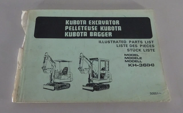 TEILEKATALOG / ERSATZTEILLISTE Kubota Bagger KH-36 (H) EUR 69,90 ...