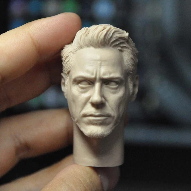 1/6 SCALE IRON Man Tony Stark Unpainted Head Sculpt With Neck Fit 12 ...