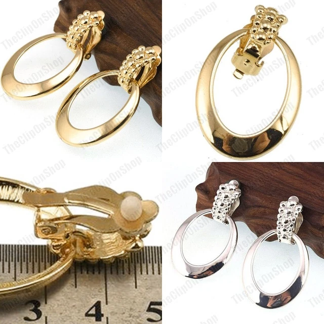 Silver Hoop Clip On Earrings For Women Clip On Hoop Earrings – Gold ...