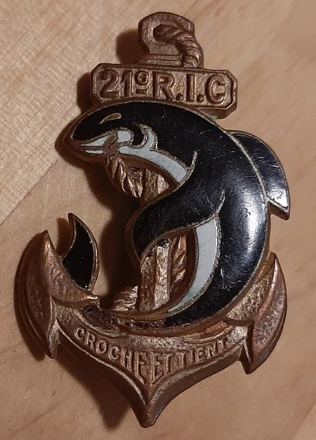 INSIGNE 21° RIC Courtois INDOCHINE Régiment Infanterie Coloniale ORIGINAL BADGE EUR 22,99 ...