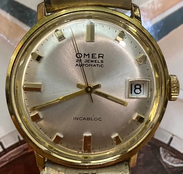 RARE FAULTY 1960S Swiss Made Omer Automatic Watch 4 Spares/Repairs NO ...