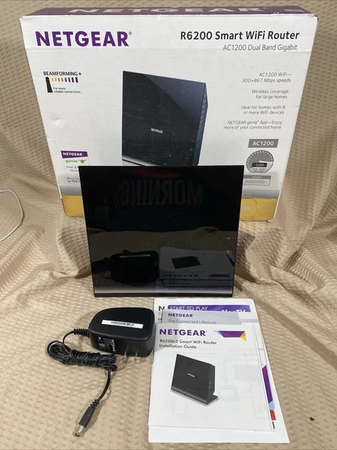 NETGEAR R6200V2 AC1200 Smart WiFi Router 802.11ac Dual Band Wireless ...
