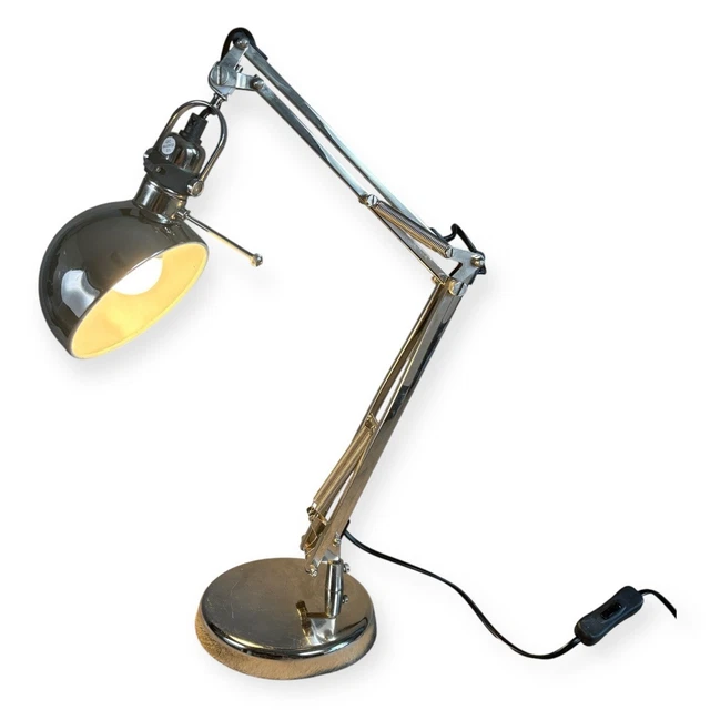 IKEA CHROME DESK Table Lamp Work Light Anglepoise Style Forsa A0501 ...