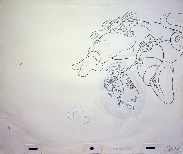 Vintage Flintstones Fruity Pebbles Art Animation Cel Barney In Drag