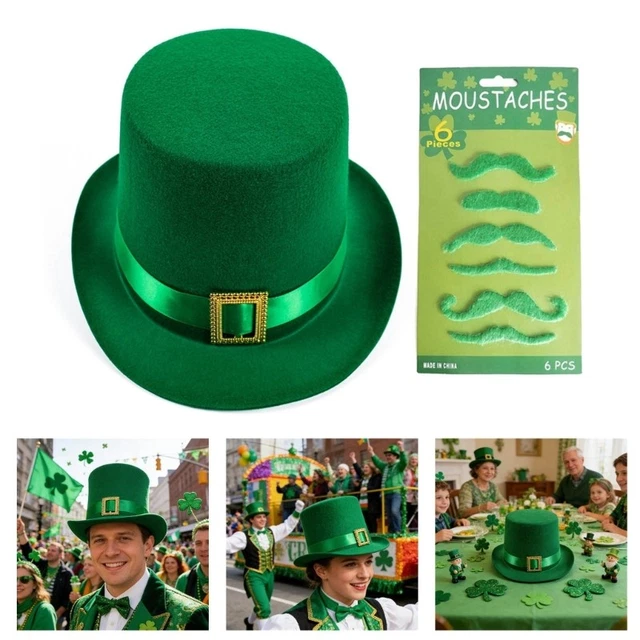 NONWOVEN GOLD BUCKLES Magics Hat For Irish Festival And Halloween ...