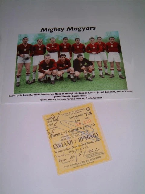 ENGLAND V HUNGARY 1953 Mighty Magyars Ferenc Puskas Grosics Buzanszky ...