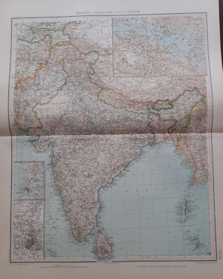 MAP MAP WITH 1955 Year Tab India East Pakistan Ceylon £15.03 - PicClick UK