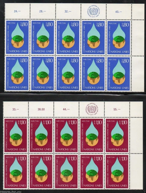 UNITED NATIONS 1977 Geneva UN Water Conference Block Stamp Scott SC# G ...