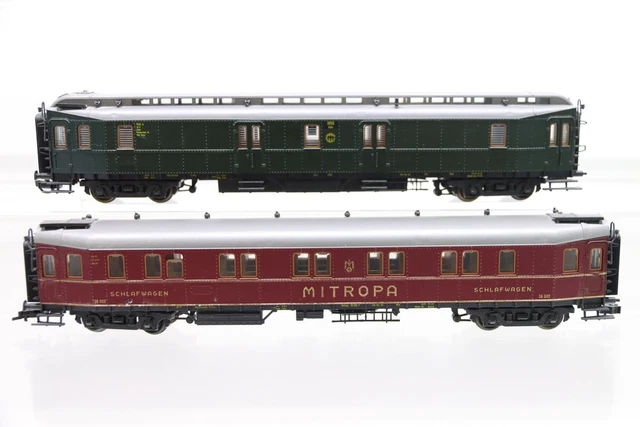H0 ROCO DR Hecht Mitropa Schlafwagen Gepäckwagen Personenwagen DC ...