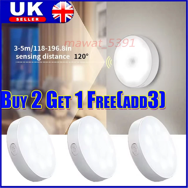 10LED MOTION SENSOR Light PIR USB Battery Wireless Wall Cabinet Stair Night Lamp £3.59 - PicClick UK