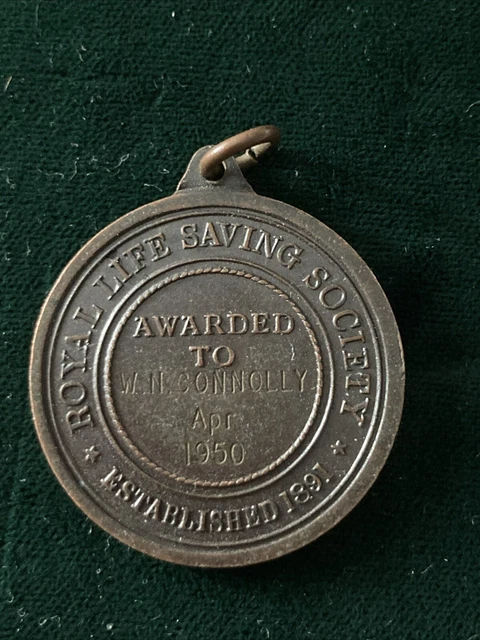 ORIGINAL 1950 ROYAL Life Saving Medal Awarded To W,N Connolly 35mms ...