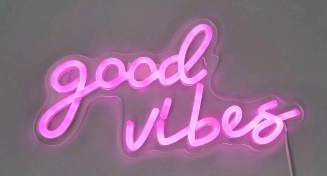 CHI-BUY GOOD VIBES LED Neon Sign USB Powered Neon Signs Night Light 3D ...