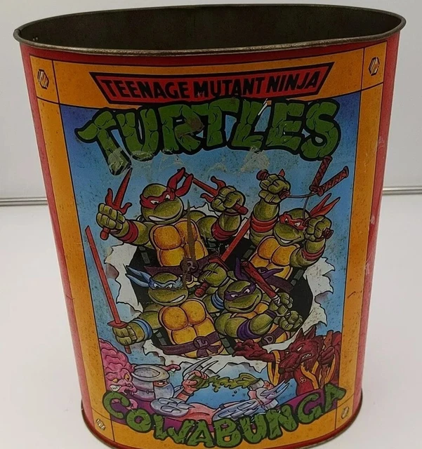 VTG 1989 TMNT Teenage Mutant Ninja Turtles Tin Garbage Can Mirage ...
