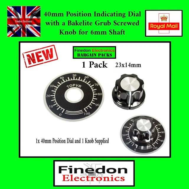 40MM DIAL POSITION Indicator with Bakelite Volume Control Knob 6mm Hole ...