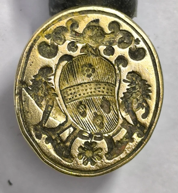SCEAU CACHET armoiries Heaume Lieutenant colonel Chevalier St Louis ...