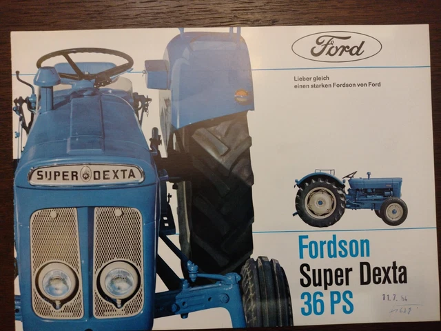 ORIGINAL FORD FORDSON Super Dexta 36PS Traktor Prospekt Schlepper 8 ...
