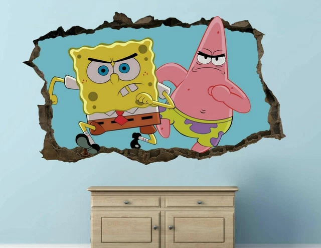 SPONGEBOB PATRICK STAR Custom Wall Decals 3D Wall Stickers Art AH490 £ ...