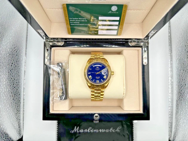 STUNNING GENTS AUTOMATIC Blue Marlin Day Date Divers Watch, Only 100 ...