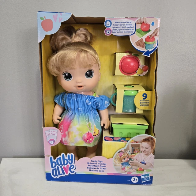BABY ALIVE FRUITY Sips Baby Doll - Blonde Hair/Blue Eyes New $44.90 ...