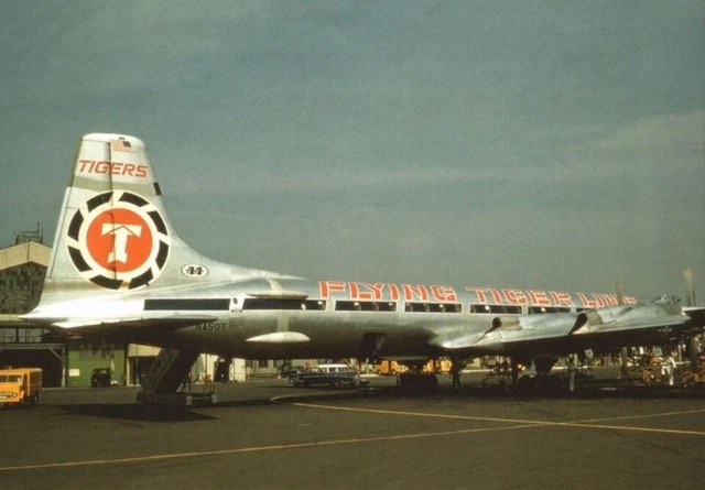 FLYING TIGERS / Flying Tiger Line Canadair CL-44 N450T @ Tachi AB 1961 ...