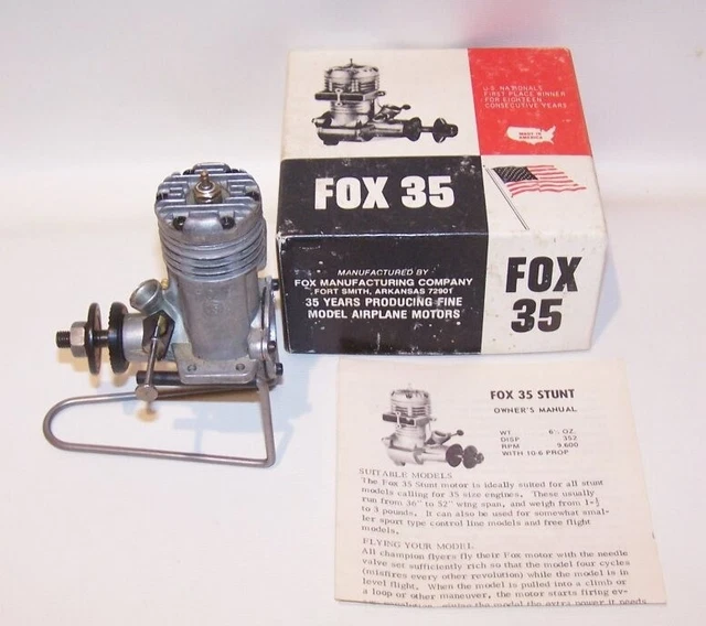 NEW IN BOX 1958 Fox .35 Stunt Nitro Control Line Model Airplane Engine ...