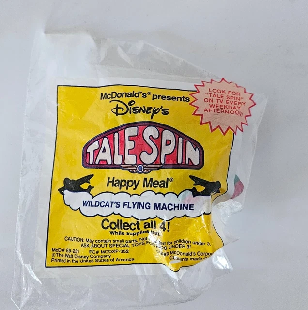 1989 MCDONALDS TOY Disney Tailspin Wildcats Flying Machine New in ...