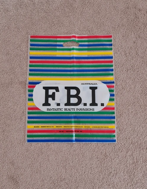 PLASTIC BAG SHOPPING FBI Fantastic Beaute Inavasions clothing very rare ...