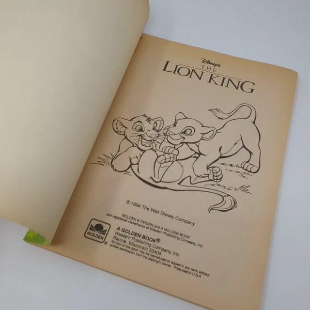 VINTAGE 1994 GOLDEN Book Disney's THE LION KING Coloring Book UNUSED £7 ...