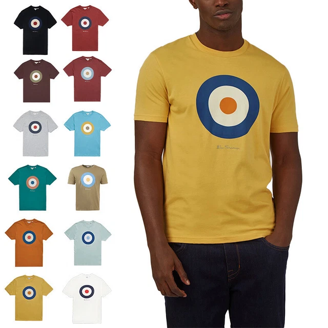 MENS T SHIRTS BEN SHERMAN Crew Neck Regular Fit Target Logo Summer Tee XS - 5XL £14.99 - PicClick UK