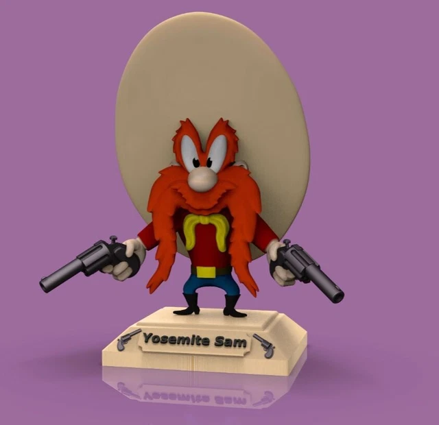 UNPAINTED LOONEY TUNES Yosemite Sam 3D Printed Model Kit 11" Tall (2-22 ...