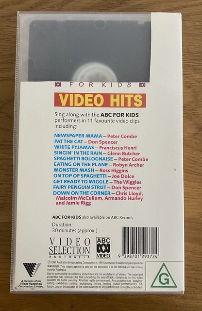 ABC FOR KIDS VHS VIDEO HITS 1991 PAL Sing Along Songs Video TESTED Rare ...