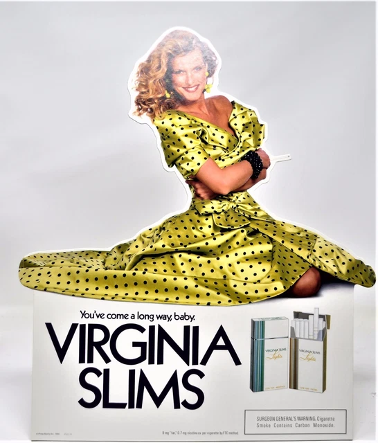 VIRGINIA SLIMS CIGARETTES Counter Carboard Display NEW You've Come Long ...