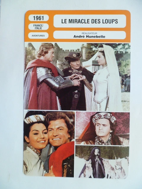 CARTE FICHE CINEMA 1961 LE MIRACLE DES LOUPS Jean Marais Rosanna Schiaffino Jean EUR 2,50 ...