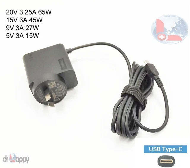 AU 65W USB-C Adapter Charger for Lenovo ThinkPad L14 Gen 3 (Intel) 21C1 ...