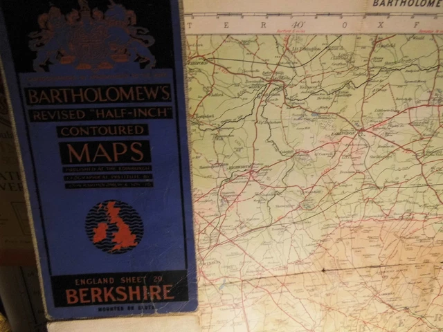 BERKSHIRE 1925:OLD MAP:BARTHOLOMEW Topographic Colour-Old Railways-Wide ...