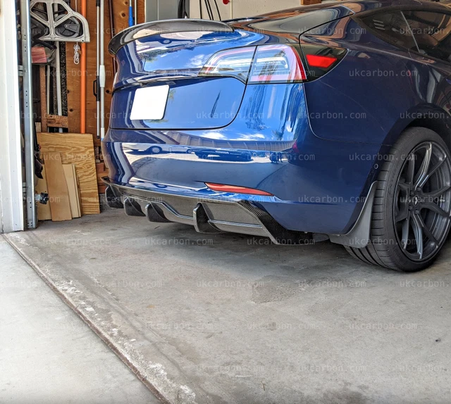 TESLA MODEL 3 Diffuser Carbon Fibre Rear Bumper Spoiler Body Kit by ...