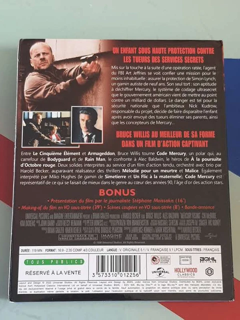 BLU RAY CODE Mercury (Bruce Willis, Alec Baldwin, Harold Becker) EUR 14,99 - PicClick IT