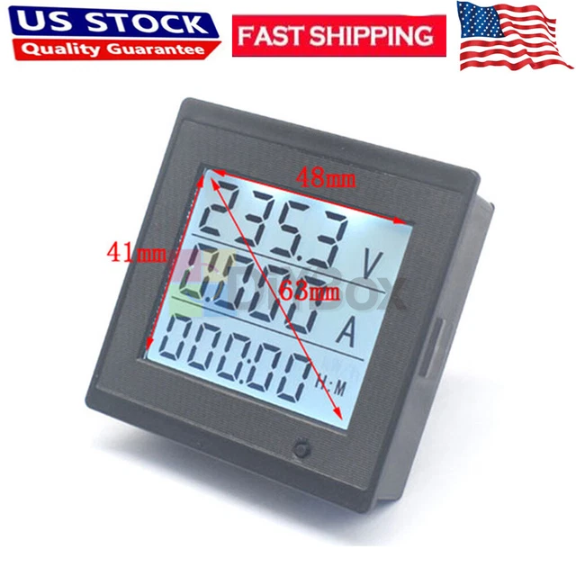 220V 20A AC Energy Meter Digital Voltage Current Power Measuring Meter ...