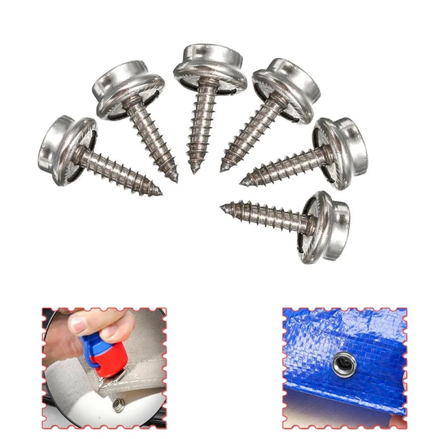 PRESS STUDS SCREWS Replacement Assorted Snap Fasteners Boat Cover Car ...