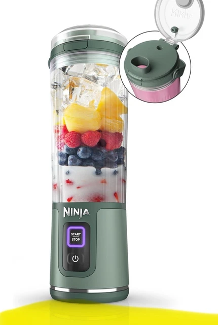 NINJA BLAST PORTABLE Blender 18 oz Forest Green Rechargeable Smoothie ...