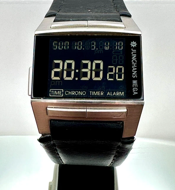 JUNGHANS MEGA 1000 RADIO CONTROLLED DIGITAL WATCH FROM 2000's CHRONO ...
