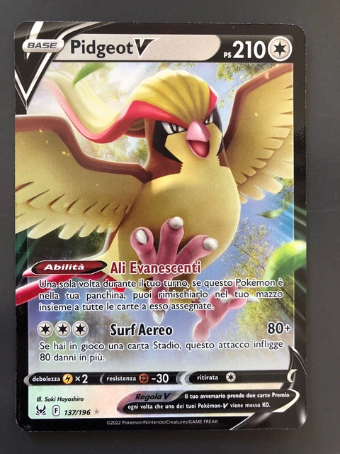 CARTA POKÉMON - Pidgeot V 137/196 - Ultra Rara Ita - Origine Perduta ...
