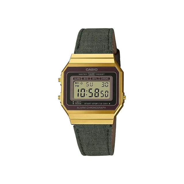 CASIO VINTAGE A700WEGL-3AEF Unisex Gold Tone Slim Retro Digital 2 Year ...
