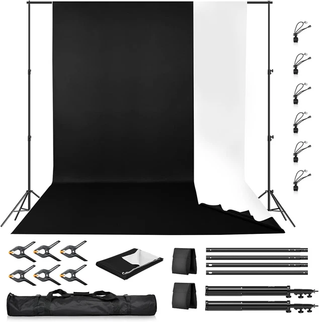 EMART 2X3M REVERSIBLE Backdrop Stand Kit Black White Photo Studio ...