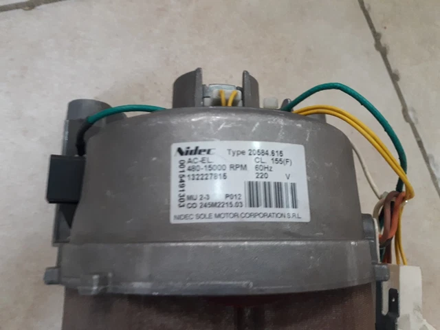 NIDEC WASHING MACHINE Motor 20584.615 - 220V/60Hz Electrolux Commutator ...
